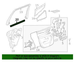 2021-2022 GM Rear Driver Side Door Window Inner Sealing Strip 84128188 ...