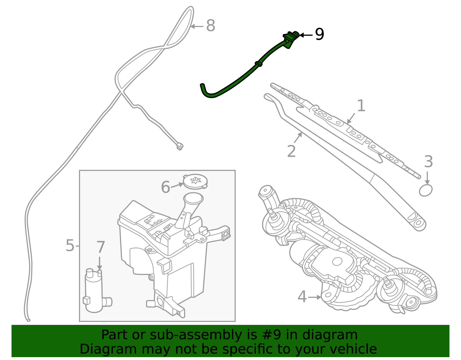2020-2025 Nissan Versa Washer Nozzle 28933-5EF0A | OEM Parts Online