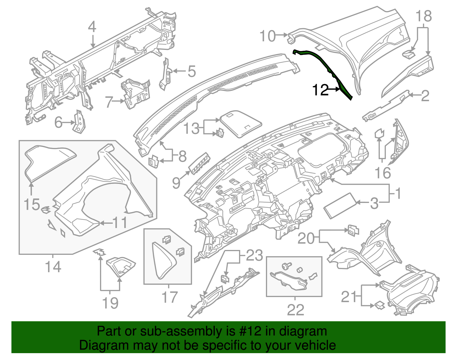 2017-2020 Lincoln MKZ | Molding | HP5Z-58061A16-A | Walls' Ford Parts