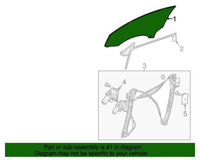 Mercedes-Benz OEM Door Glass Part# 238-725-01-00 | OEM Vehicle Parts
