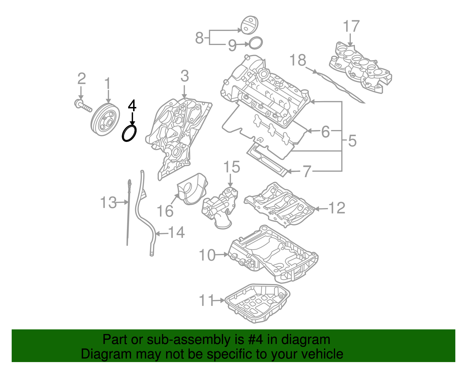 21443-2A200 - Rear Main Seal 2001-2015 Kia | Kia.Parts Store