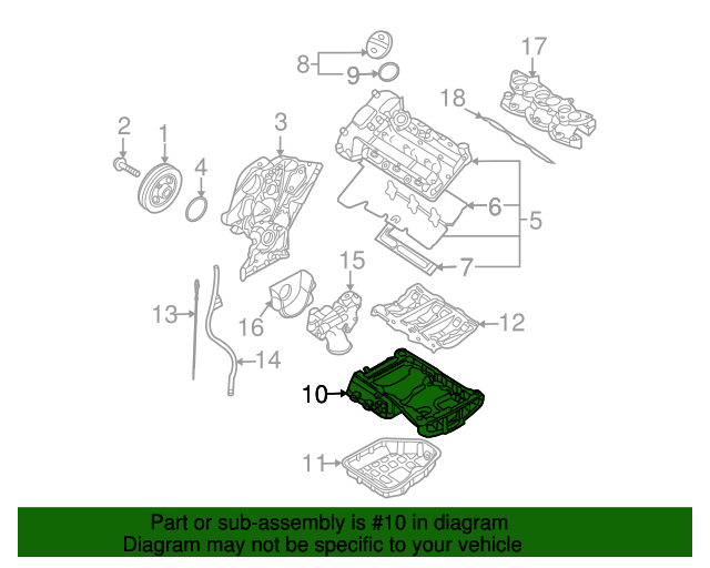 2006-2010 Kia Oil Pan 21520-3C100 | TascaParts.com