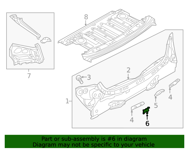 2016-2024 Mazda Rear Body Panel Bracket KD53-70-741 | RealMazdaParts.com