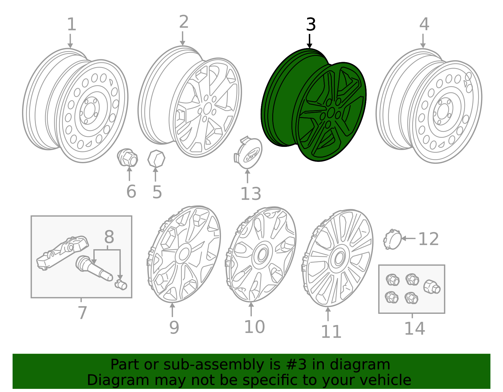 2019-2023 Ford Transit Connect | Wheel, Alloy | KT1Z-1007-C | Walls ...