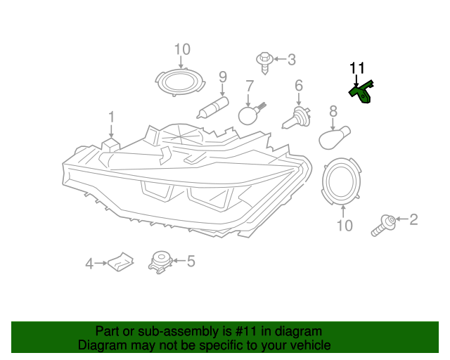 51-64-7-285-597 - Headlamp Bracket - 2012-2020 BMW | Buy BMW Parts Now