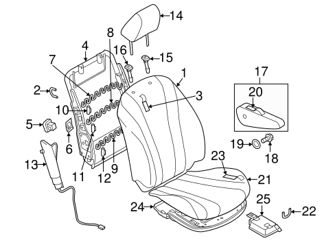 Passenger Seat Components for 2012 Mazda 5 | OEM Vehicle Parts