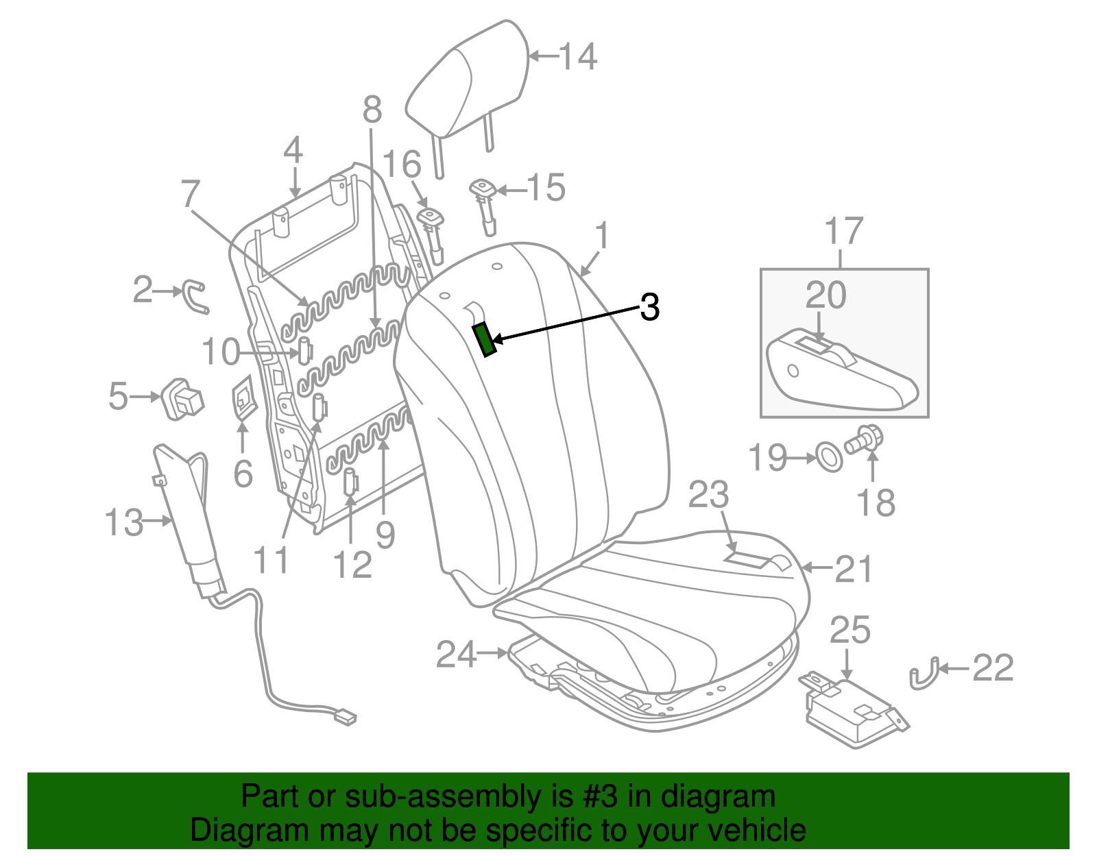 C519-88-132 - Seat Back Pad 2012-2015 Mazda 5 | Florida Mazda Parts