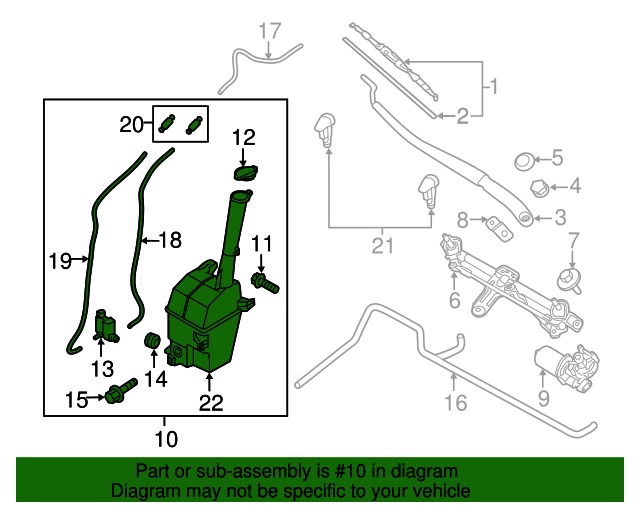 2013-2016 Hyundai Santa Fe Reservoir Assembly 98610-2W000 | World OEM ...