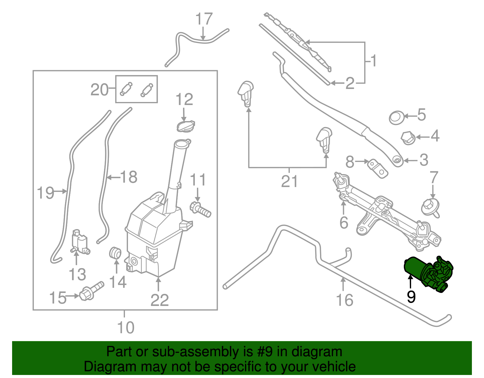 2013-2019 Hyundai Wiper Motor 98110-2W000 | Retail Performance Auto Parts