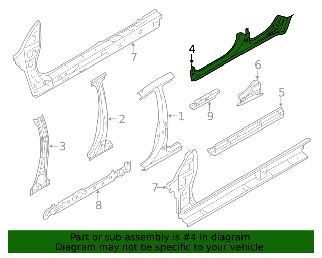 51449AN00A9P - Rocker Panel 2020-2024 Subaru Legacy | Subaru Factory ...