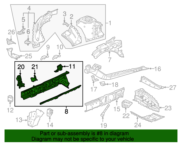 84331131 GM Front Compartment Side Rail | GM Parts Store