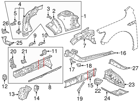Structural Components & Rails for 2017 Buick LaCrosse | GM Parts Store