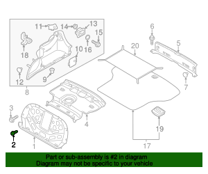 2007-2020 Hyundai Partition Panel Rivet 14160-04123 | QuirkParts