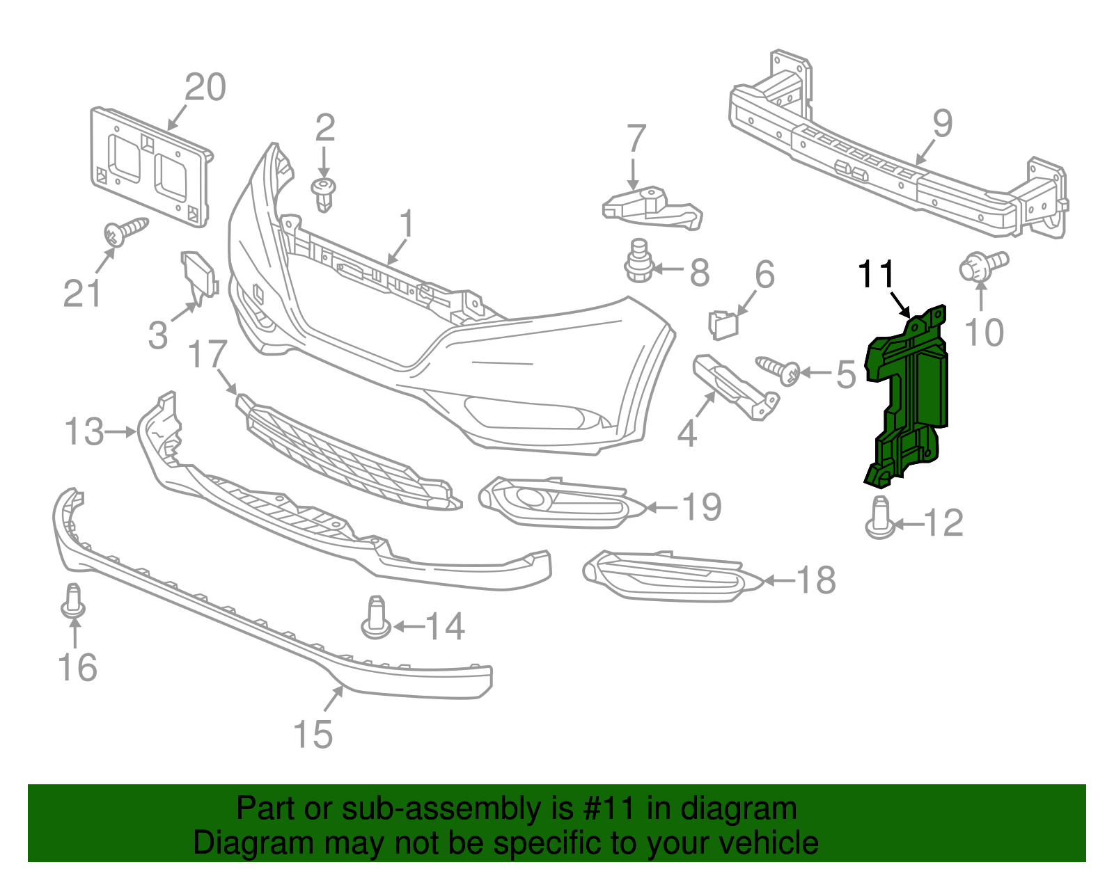 71116-T7W-A10 - Air Guide 2019-2022 Honda HR-V | Honda Parts Online