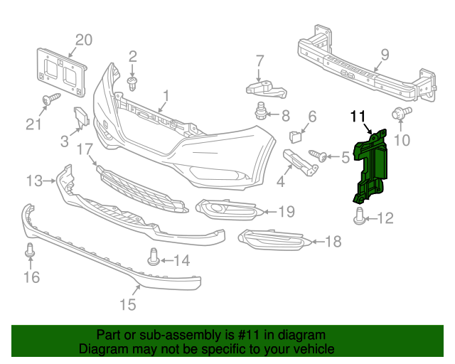 71111-T7W-A00 - Air Guide 2016-2018 Honda HR-V | Honda Parts Online