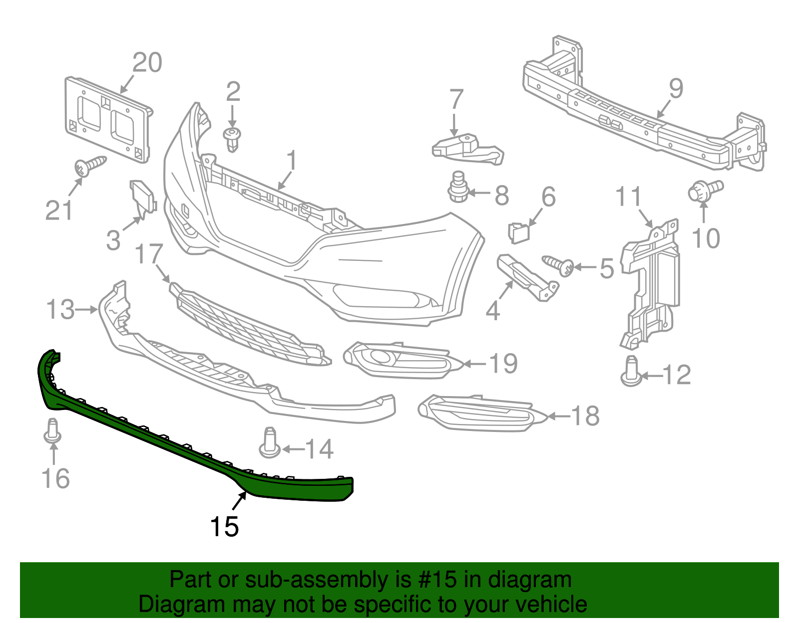 71110-T7A-000 - 2016-2018 Honda HR-V - Spoiler Front Bumper Air | Honda ...