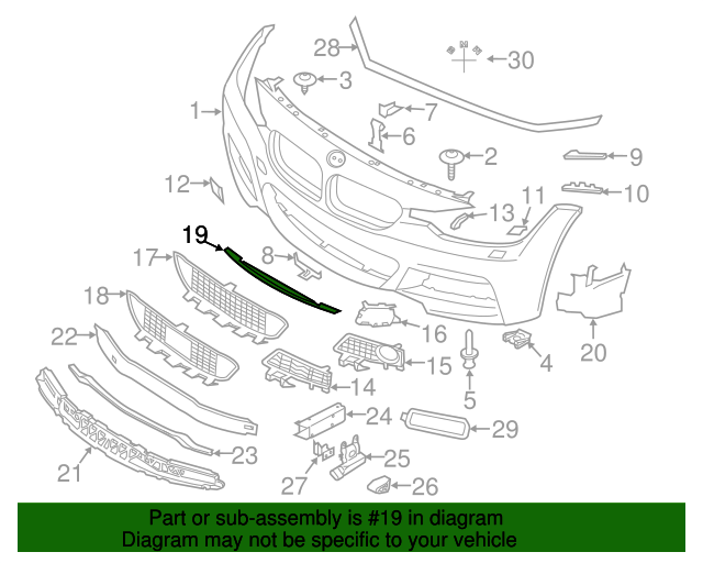 51118068130 - 2013-2019 BMW Bumper Cover Spacer Panel (51-11-8-068-130 ...