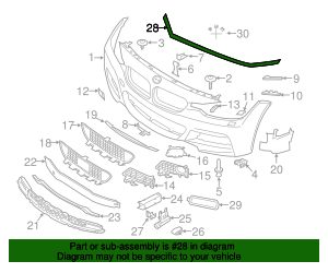 51-76-7-255-802 - Front Weather-Strip - 2012-2020 BMW | Buy BMW Parts Now