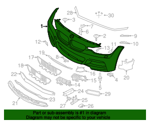 51118067957 - 2013-2019 BMW Bumper Cover (51-11-8-067-957) | BMW of ...