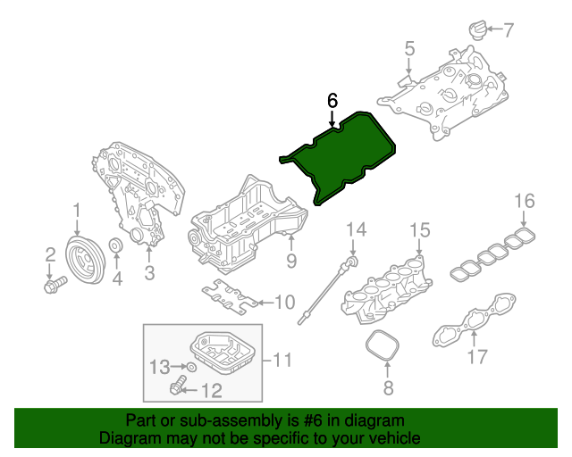 2019 Nissan Pathfinder Valve Cover Gasket 13270-9PM0B | TascaParts.com