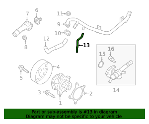 Genuine Engine Coolant Hose for 2015-2021 Hyundai | Part# 25469-2B701 ...
