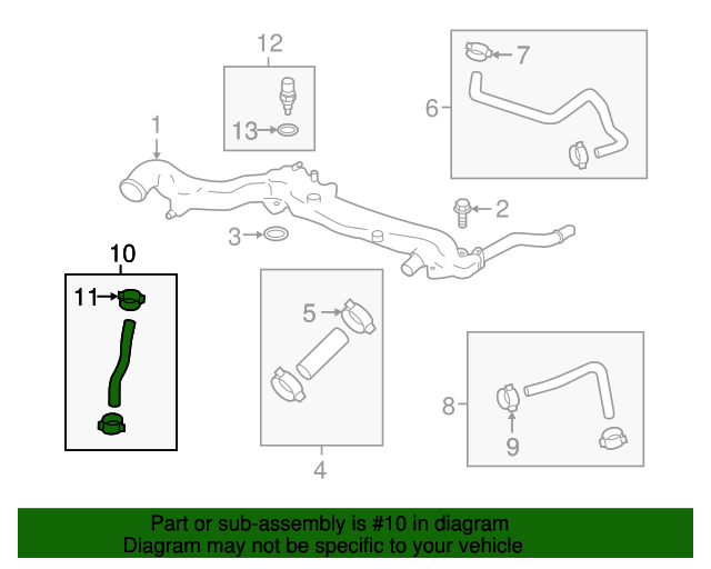2014-2021 Subaru Coolant Hose 21204AB270 | Subaru Parts Store