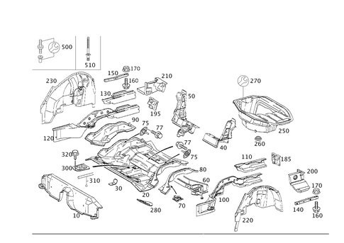 Rear End Floor for 2003 Mercedes-Benz C320 | Mercedes-Benz USA Parts