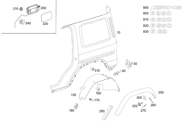 Side Spoiler 463-885-62-02 | Mercedes-Benz Parts