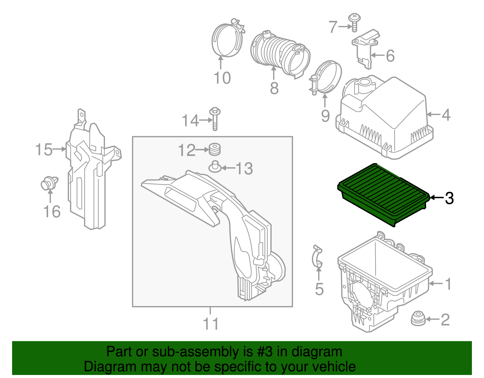 2012-2025 Mazda Air Filter PE07-13-3A0A | Mazda-Parts