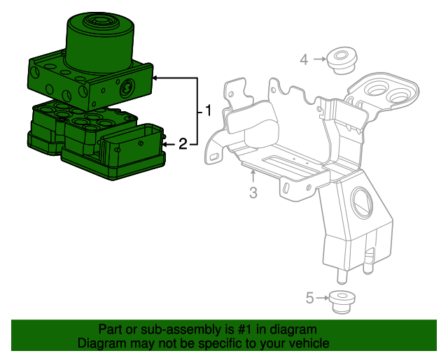 2012-2016 Chevrolet Anti-Lock Brake System (ABS) Pressure Modulator ...
