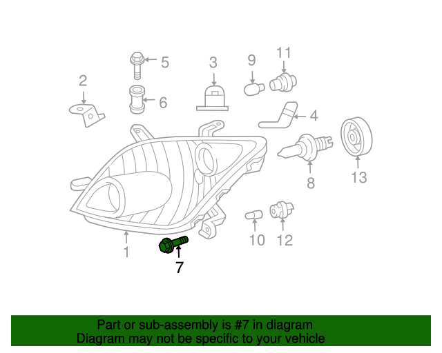 Headlamp Assembly Screw - Toyota (90159-A0029) | Toyota Parts