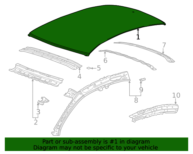 2020-2023 Cadillac CT4 Roof Panel 84777374 GM | GMPartsDirect.com