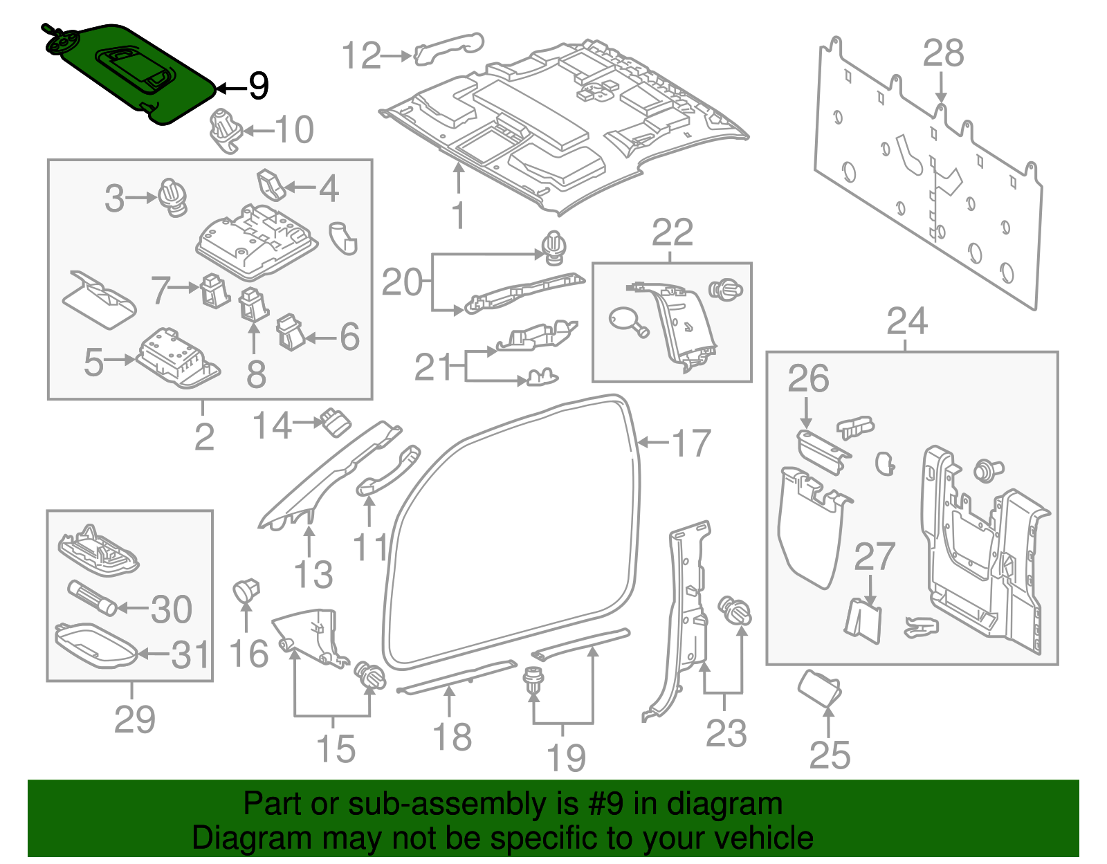 2016-2023 Toyota Tacoma Sun Visor 74310-04160-B0 | OEM Parts Online