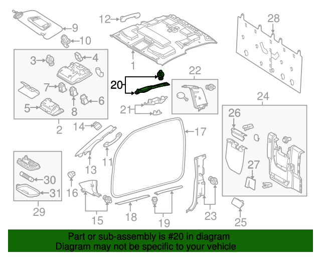 2016-2022 Toyota Tacoma Roof Trim 62472-04020-C0 | Toyota Parts