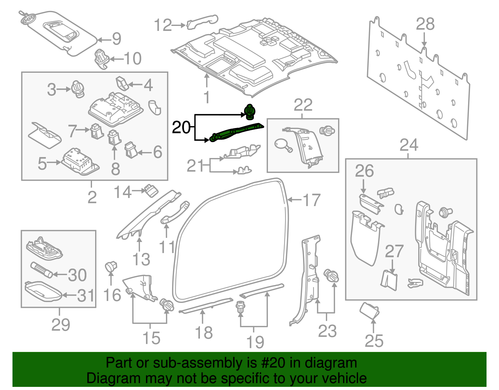 2016-2023 Toyota Tacoma Roof Trim 62471-04020-C0 | OEM Parts Online