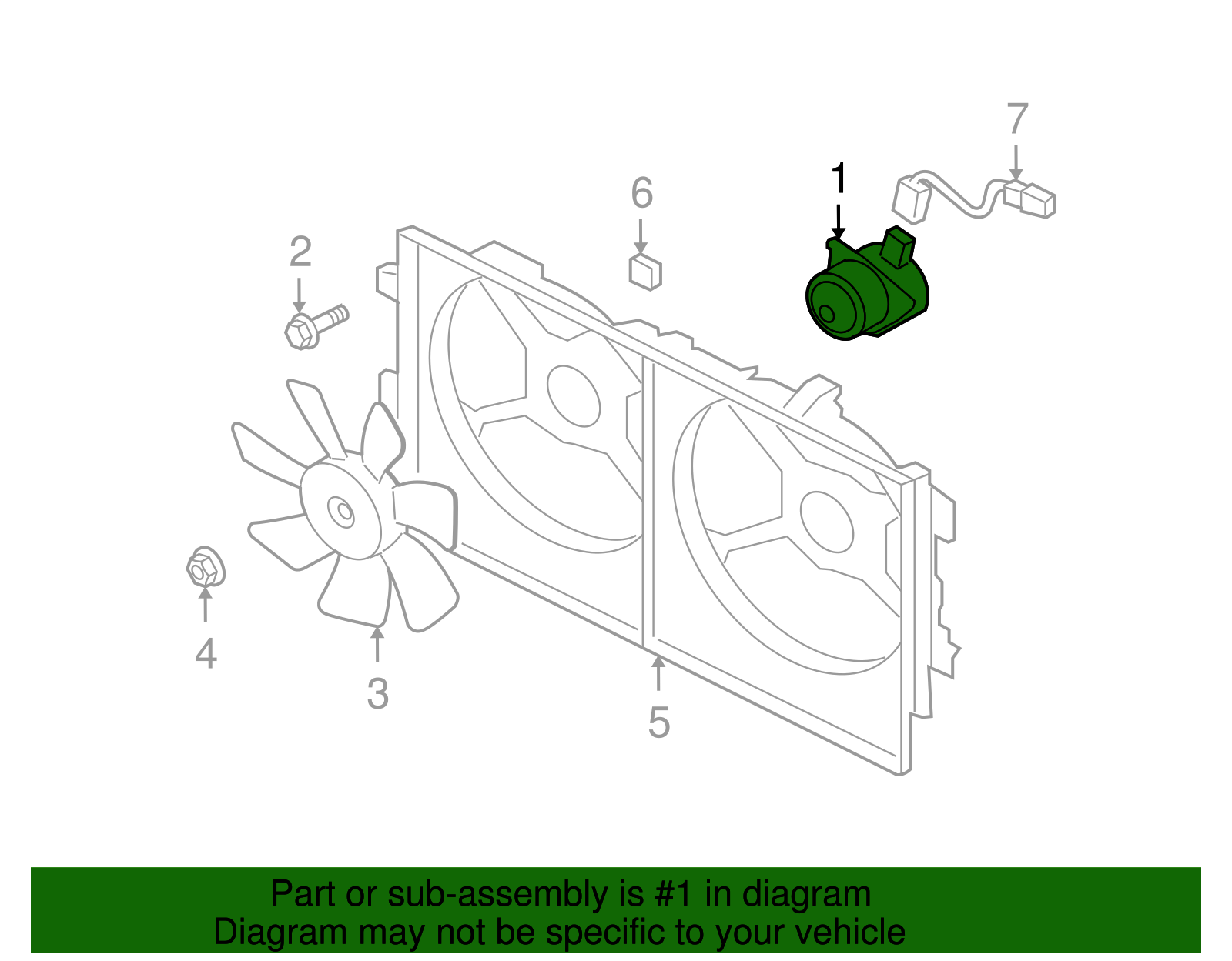 2008-2024 Mitsubishi Fan Motor 1355A093 | Mitsubishi Parts Warehouse ...
