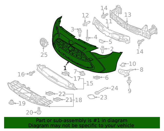 52119-WB005 - Cover Front Bumper - 2016-2020 Toyota | OEM Genuine ...