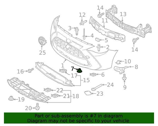 2016-2020 Toyota Bumper Cover Clip 52161-WB001 | Toyota Parts Center