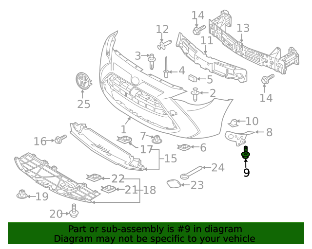 2016-2020 Toyota Headlamp Assembly Bolt 90118-WB504 | Toyota Parts