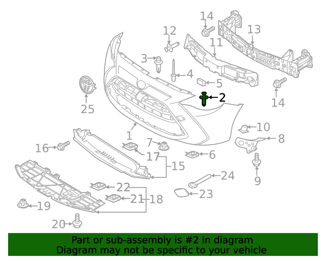2016-2020 Toyota Bumper Cover Clip 52161-WB001 | LaGrange Toyota