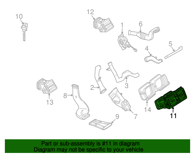 204-830-61-54-9116 - Vent Grille 2012-2015 Mercedes-Benz | Mercedes ...