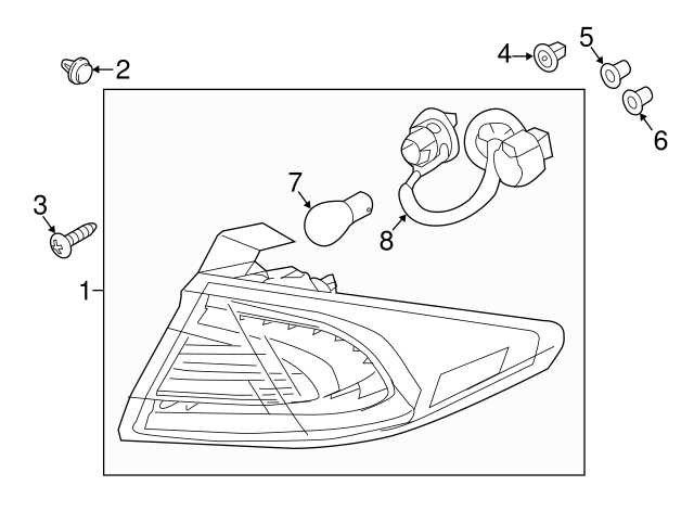 12441-06207-B - Tail Lamp Assembly Screw - 2006-2021 Hyundai | World ...
