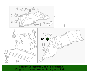 2010-2016 Cadillac SRX Body Side Lower Trim Panel Retainer 11570952 ...