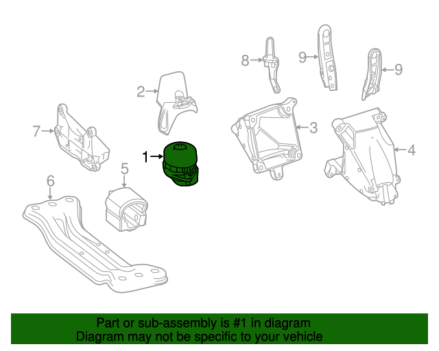 218-240-03-17-64 - Engine Mount 2012-2014 Mercedes-Benz E 350 ...
