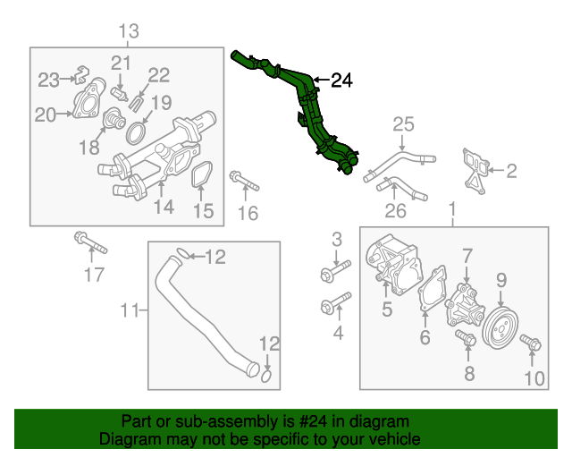 25470-2GGA0 - Cooler Pipe 2016-2017 Kia | Kia.Parts Store