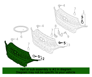 2020 Ford Explorer Grille LB5Z-8200-CD | TascaParts.com