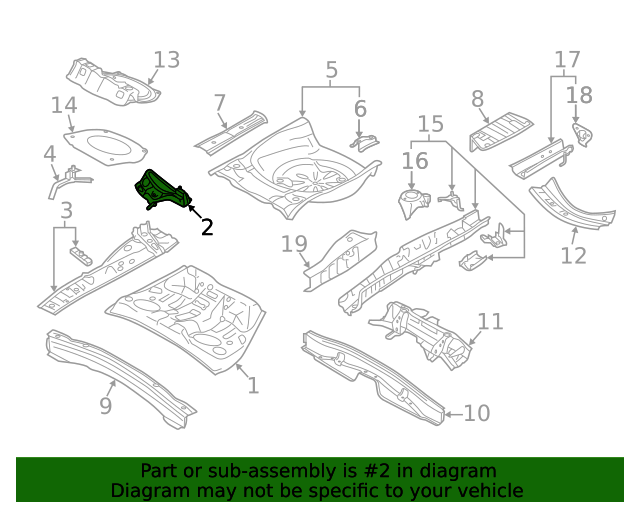 2019-2024 Subaru Forester Floor Reinforced 52168SJ000 | Subaru Parts Store