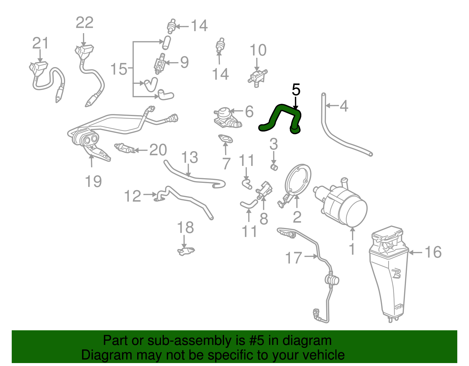 2001-2005 Porsche 911 Secondary Air Injection Pump Hose 996-113-275-72 ...