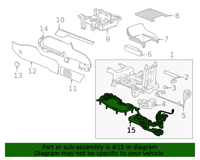 Front Floor Console Wiring Harness 84961873 GM | GMPartsDirect.com