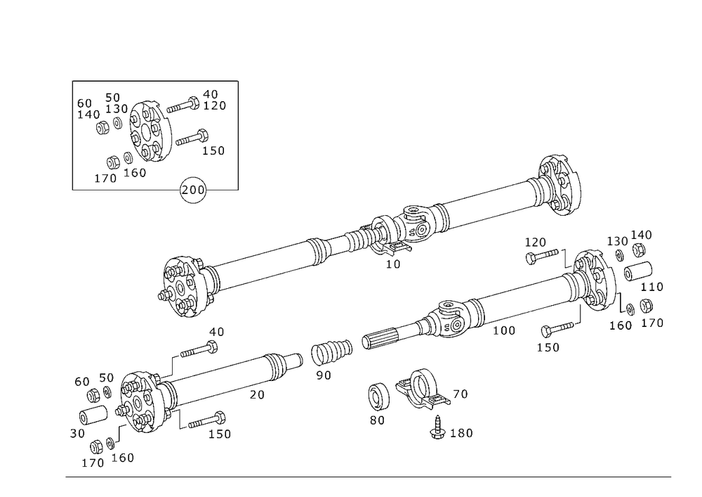203-410-21-81 - Center Support Bearing 1994-2009 Mercedes-Benz SL600 ...